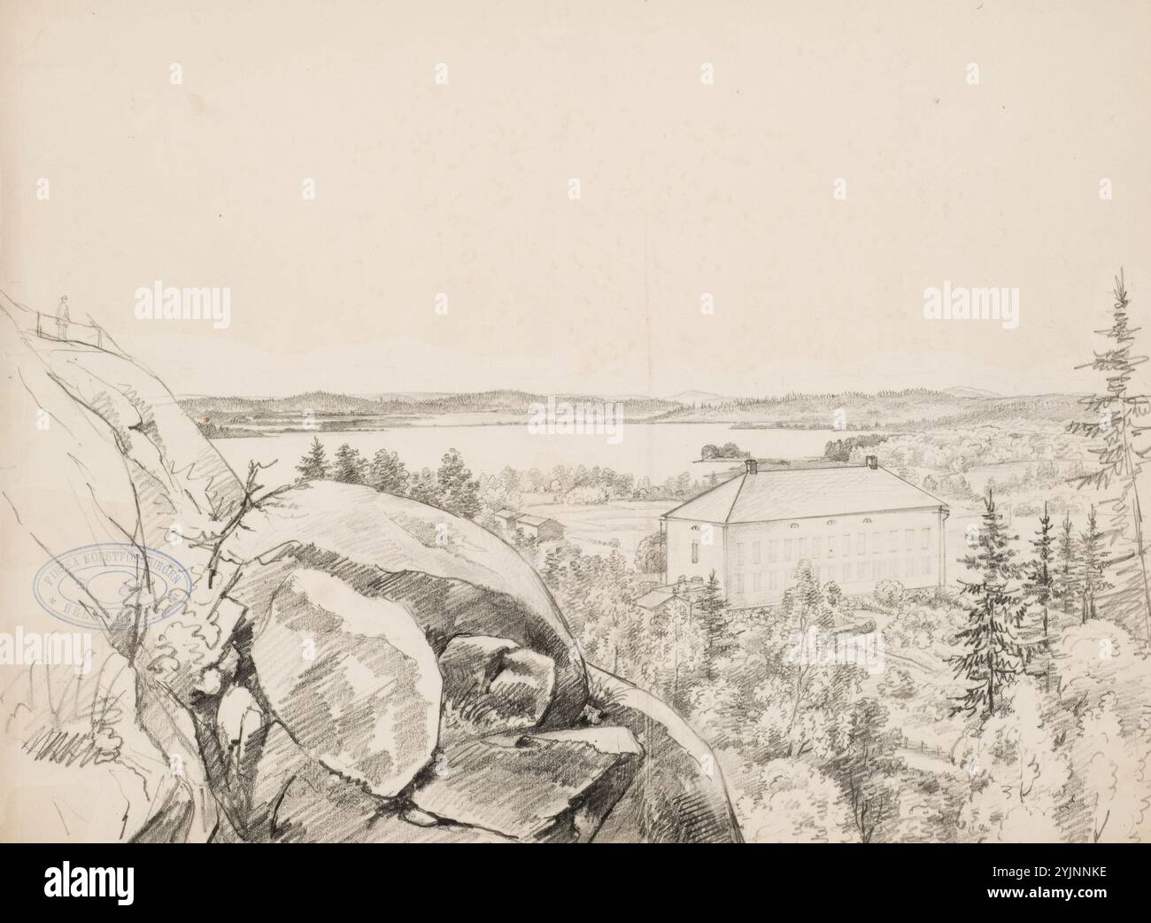 Wright, Magnus von, Landscape drawings, 1846, pencil, drawing, Wright ...