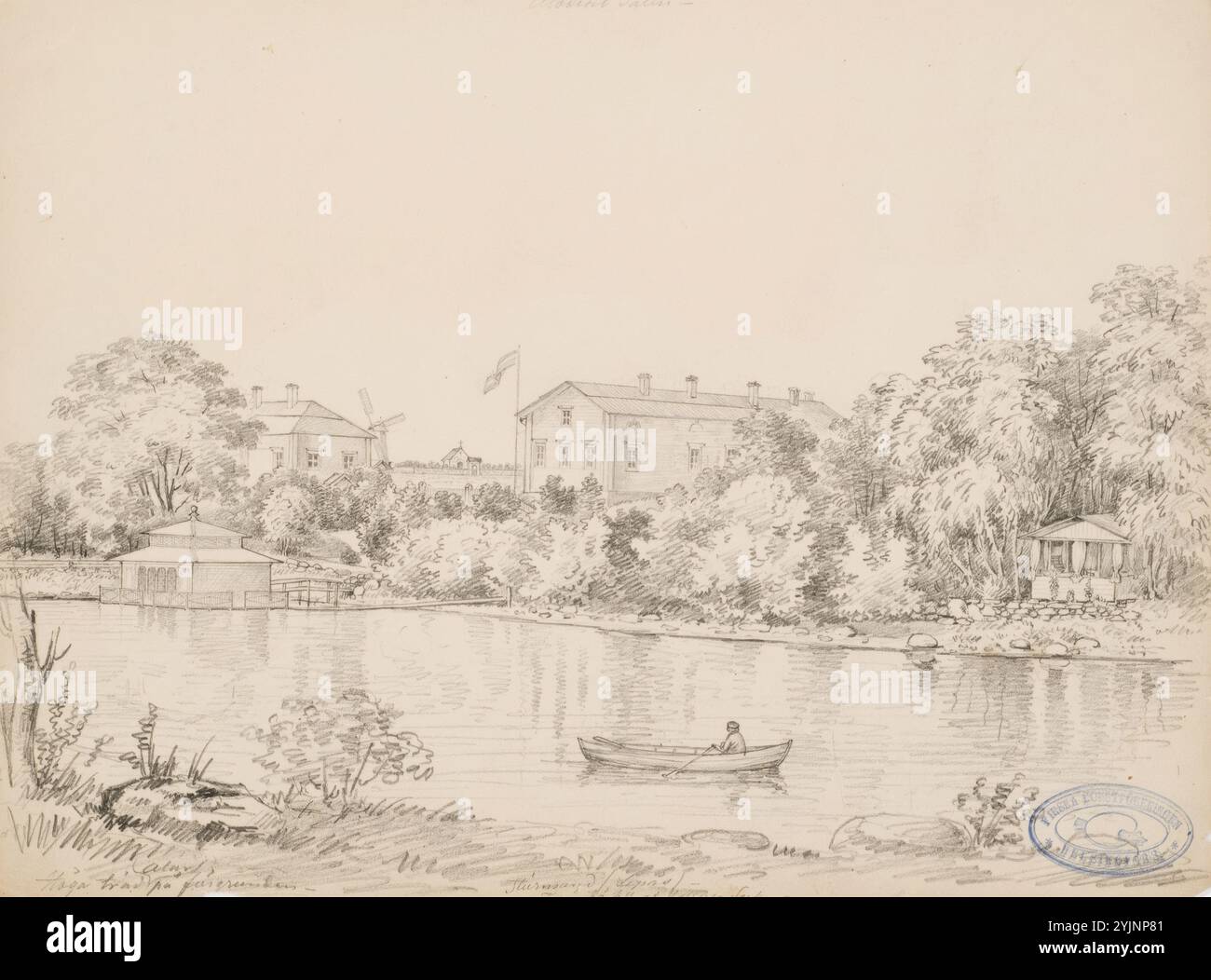 Wright, Magnus von, Landscape drawings, 1846, pencil, drawing, Wright ...