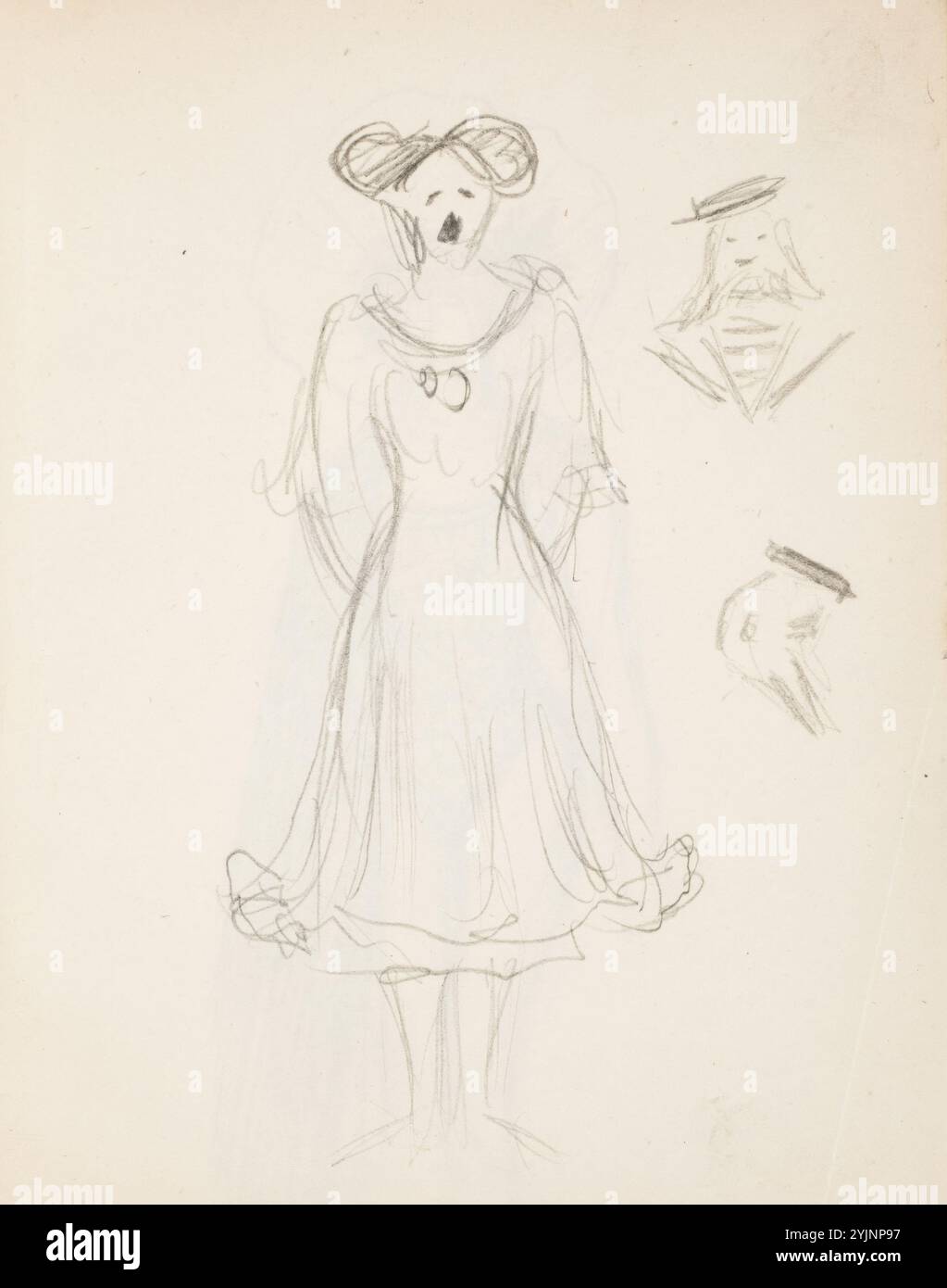 Simberg, Hugo, Sketch book (226 pp.+covers), 1905-07, drawing, 17.2 cm ...