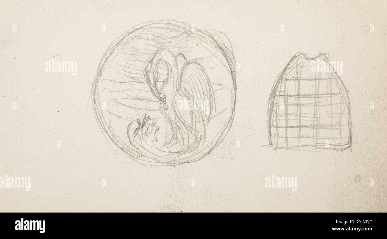 Simberg, Hugo, Sketch book (54 pp.+covers), 1904-05, drawing, 10.5 cm x ...