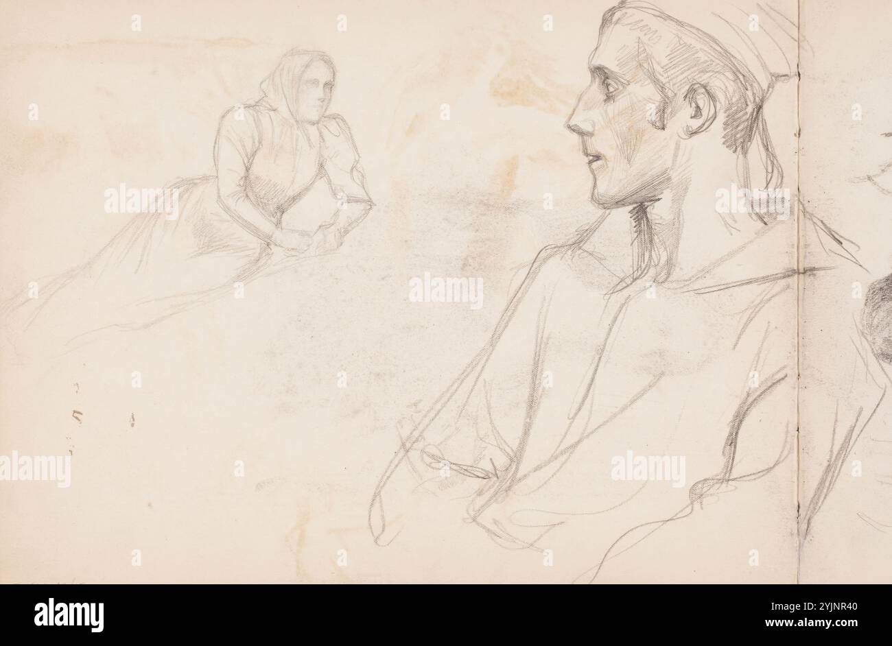 Edelfelt, Albert, Sketch book, drawing, 24 cm x 32 cm, Albert Gustaf ...
