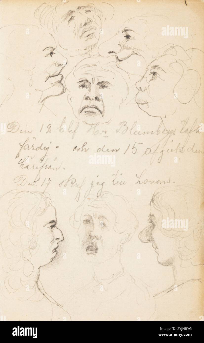 Wright, Ferdinand von, Sketchbook with a bound almanac calendar of 1885 ...