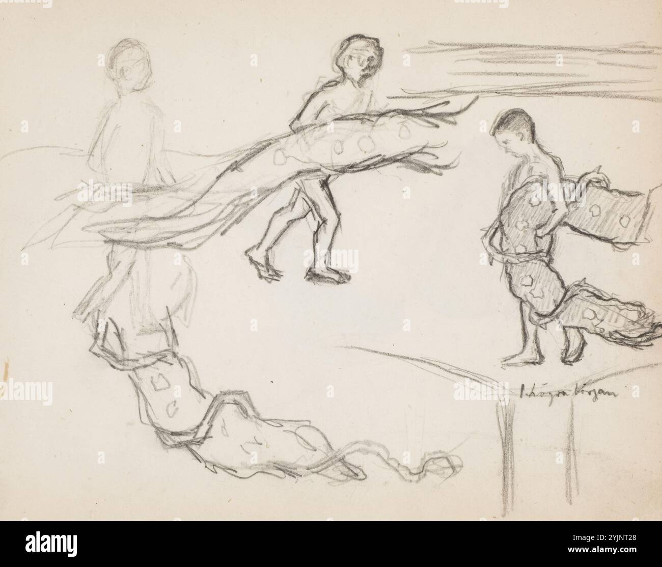 Simberg, Hugo, Sketch book (226 pp.+covers), 1905-07, drawing, 17.2 cm ...