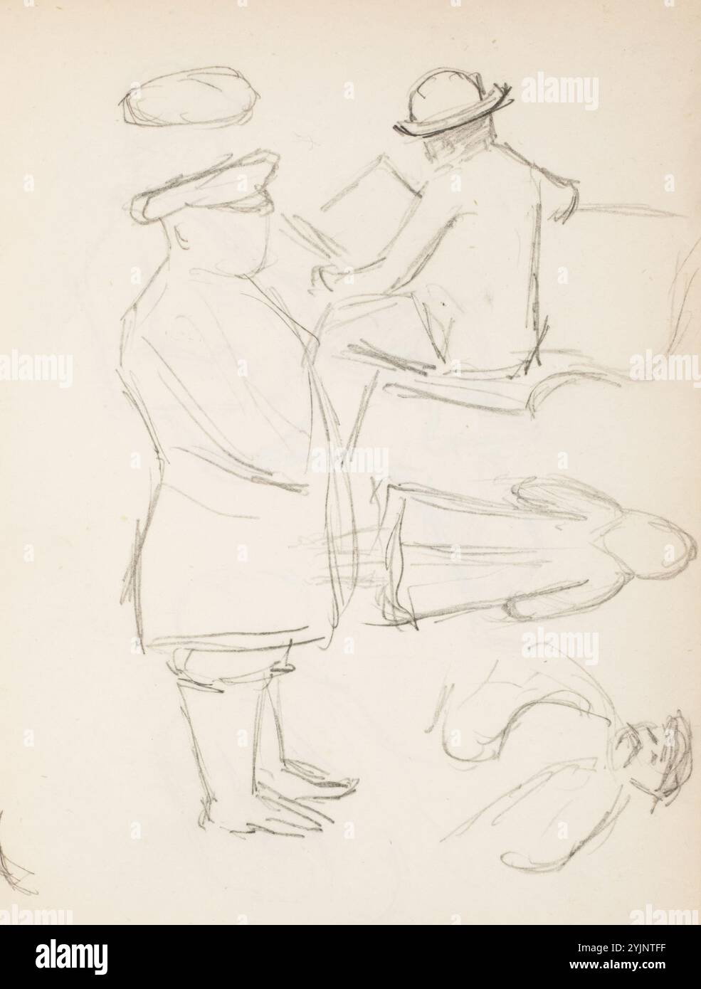 Simberg, Hugo, Sketch book (226 pp.+covers), 1905-07, drawing, 17.2 cm ...