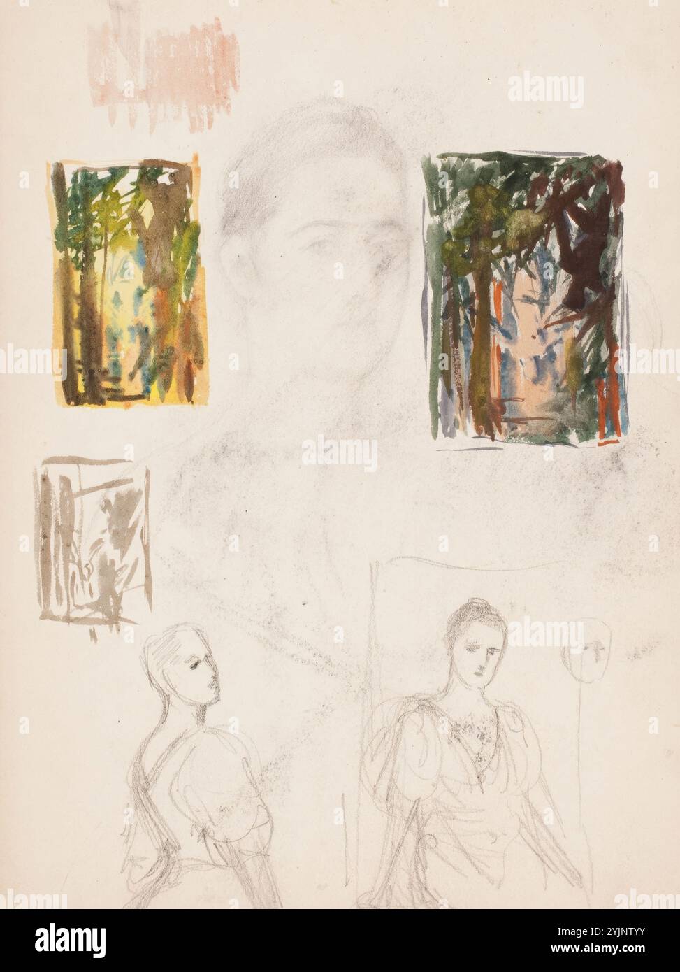 Edelfelt, Albert, Sketch book, drawing, 24 cm x 32 cm, Albert Gustaf ...