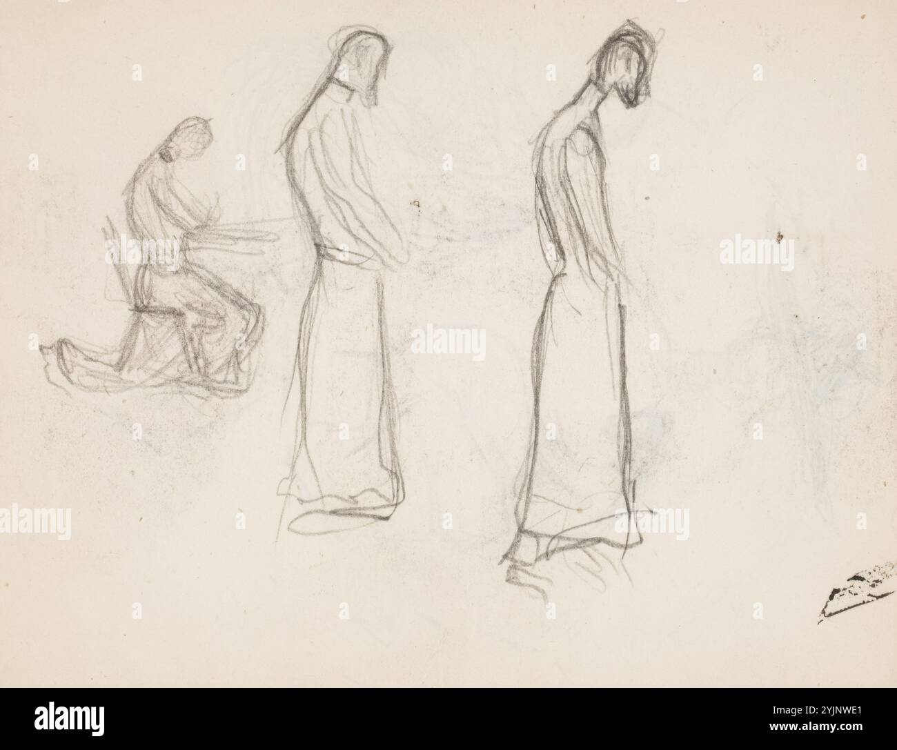 Simberg, Hugo, work, Sketch book (226 pp.+covers), 1905-07, drawing, 17 ...