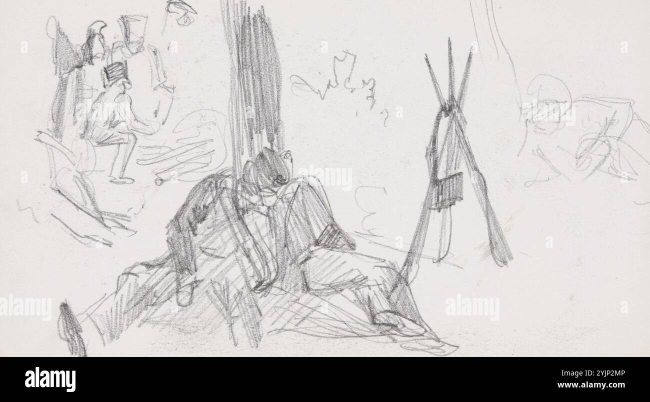 Edelfelt, Albert, Sketch book, drawing, 9.5 cm x 17 cm, Albert Gustaf ...