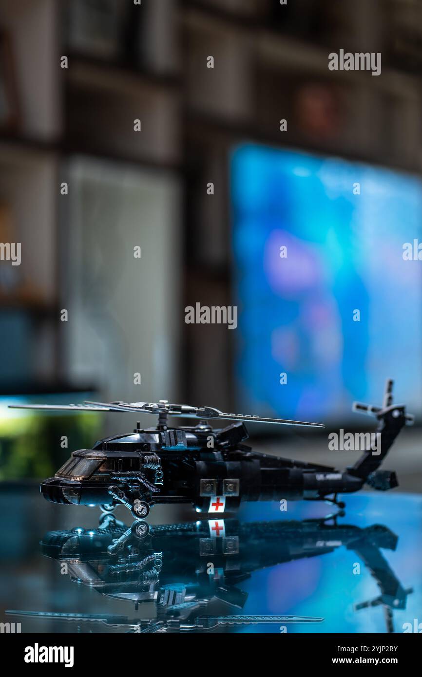 plastic toy model of modern military UH 60 black hawk helicopter ...