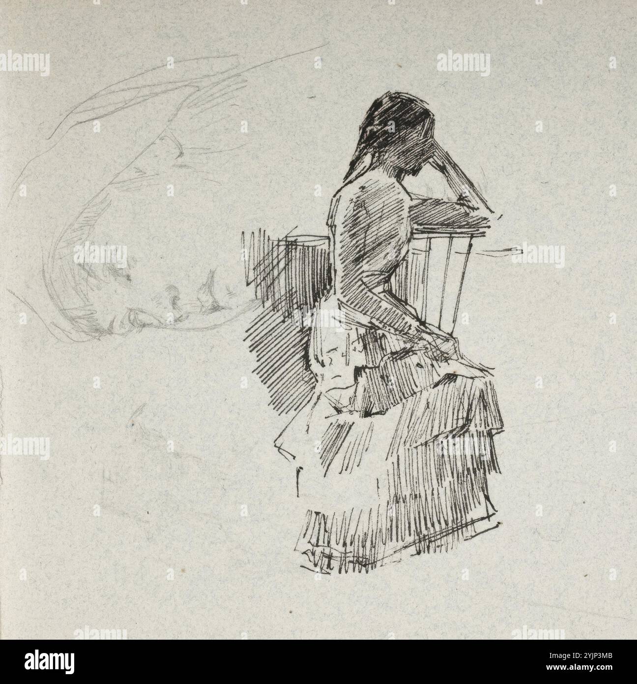 Edelfelt, Albert, Sketch book, drawing, 22.5 cm x 30 cm, Albert Gustaf ...