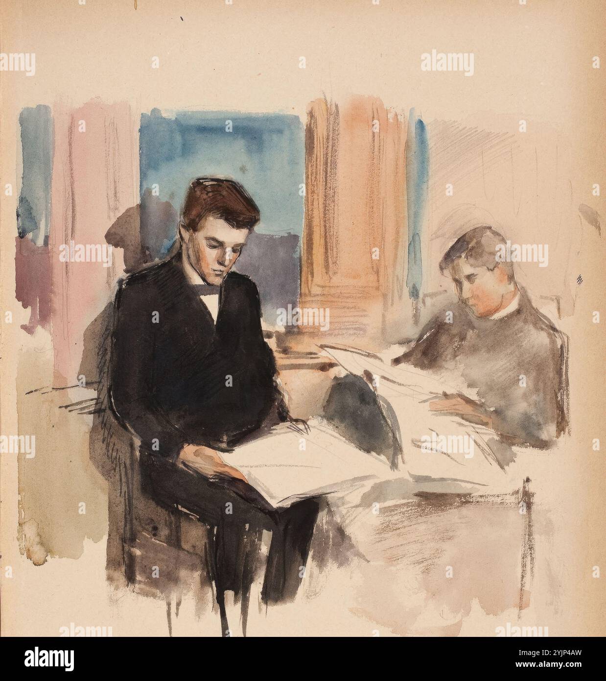 Edelfelt, Albert, work, Sketch book, 1888-1901, drawing, 44.5 cm x 32 ...