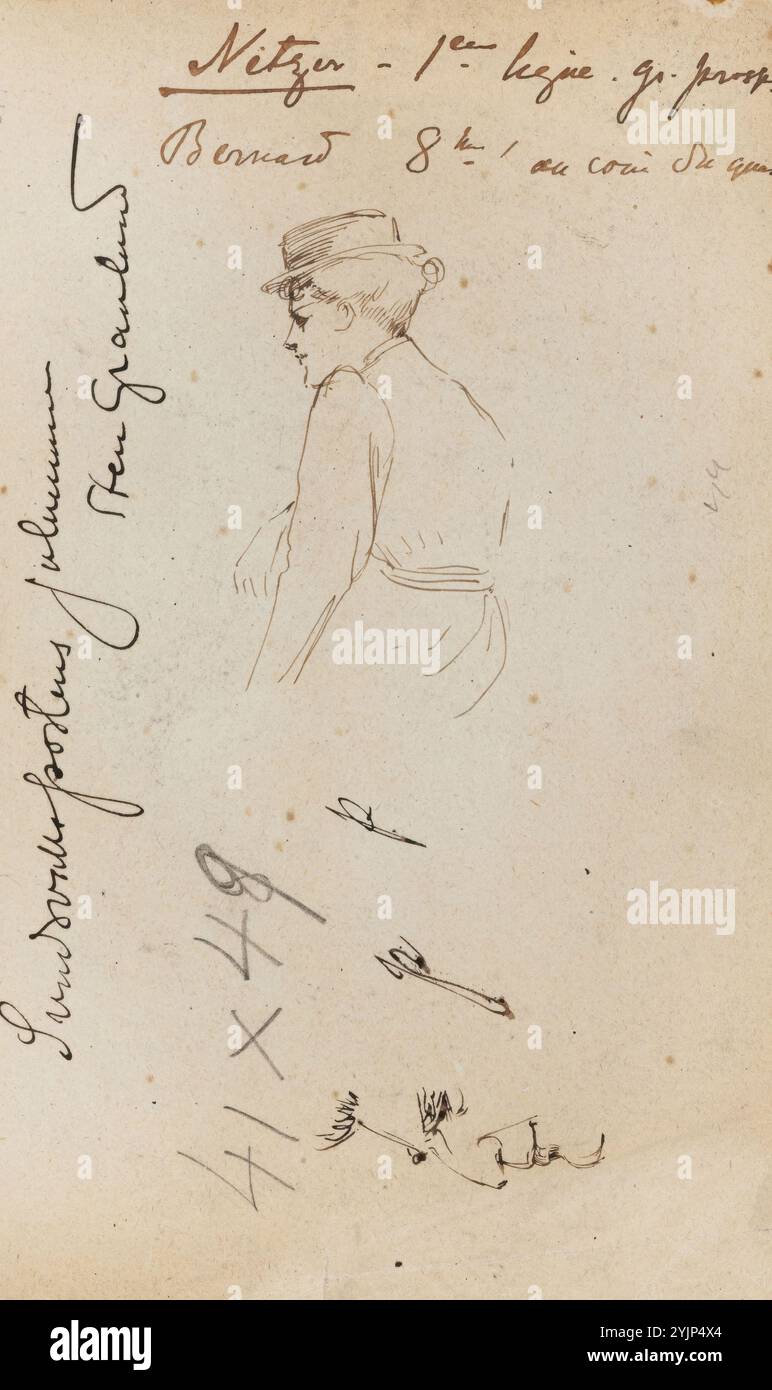 Edelfelt, Albert, Sketch book, drawing, 17 cm x 10.5 cm, Albert Gustaf ...