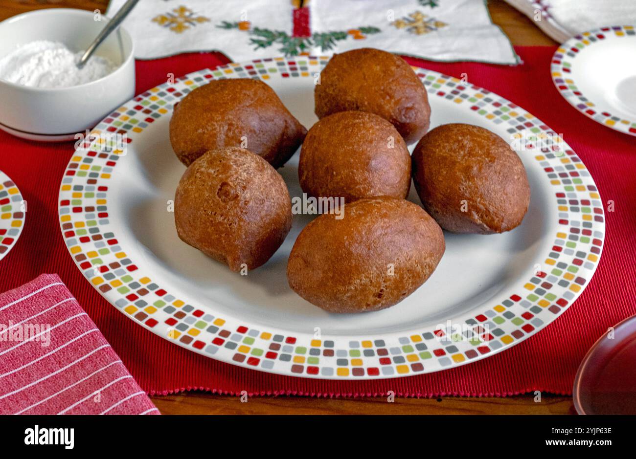 The typical Dutch food Olie Bollen, it is traditional Netherlands ...