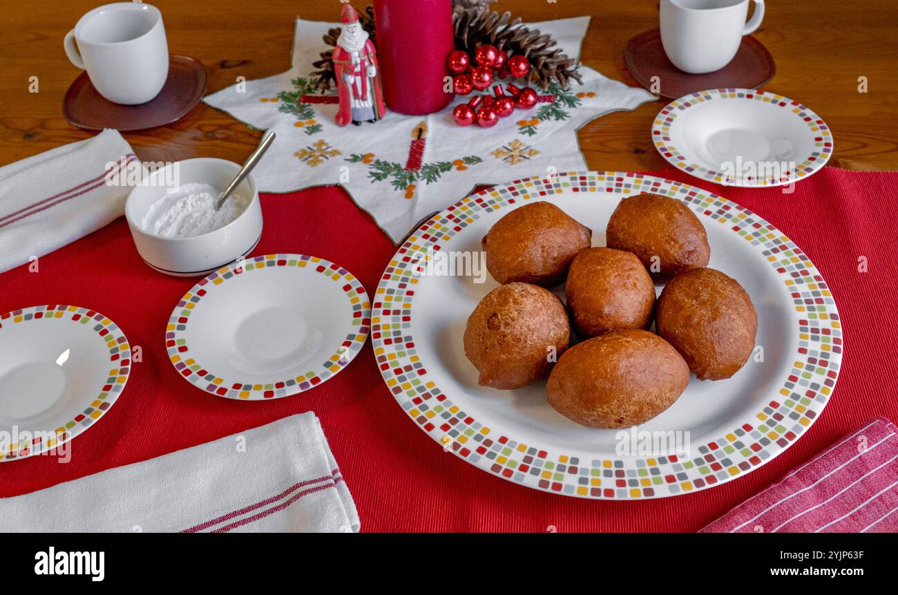 The typical Dutch food Olie Bollen, it is traditional Netherlands ...