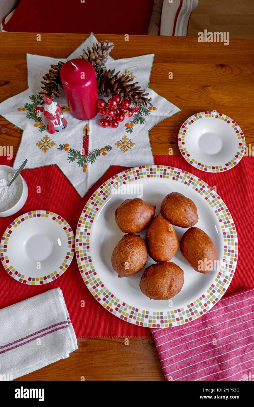 The typical Dutch food Olie Bollen, it is traditional Netherlands ...