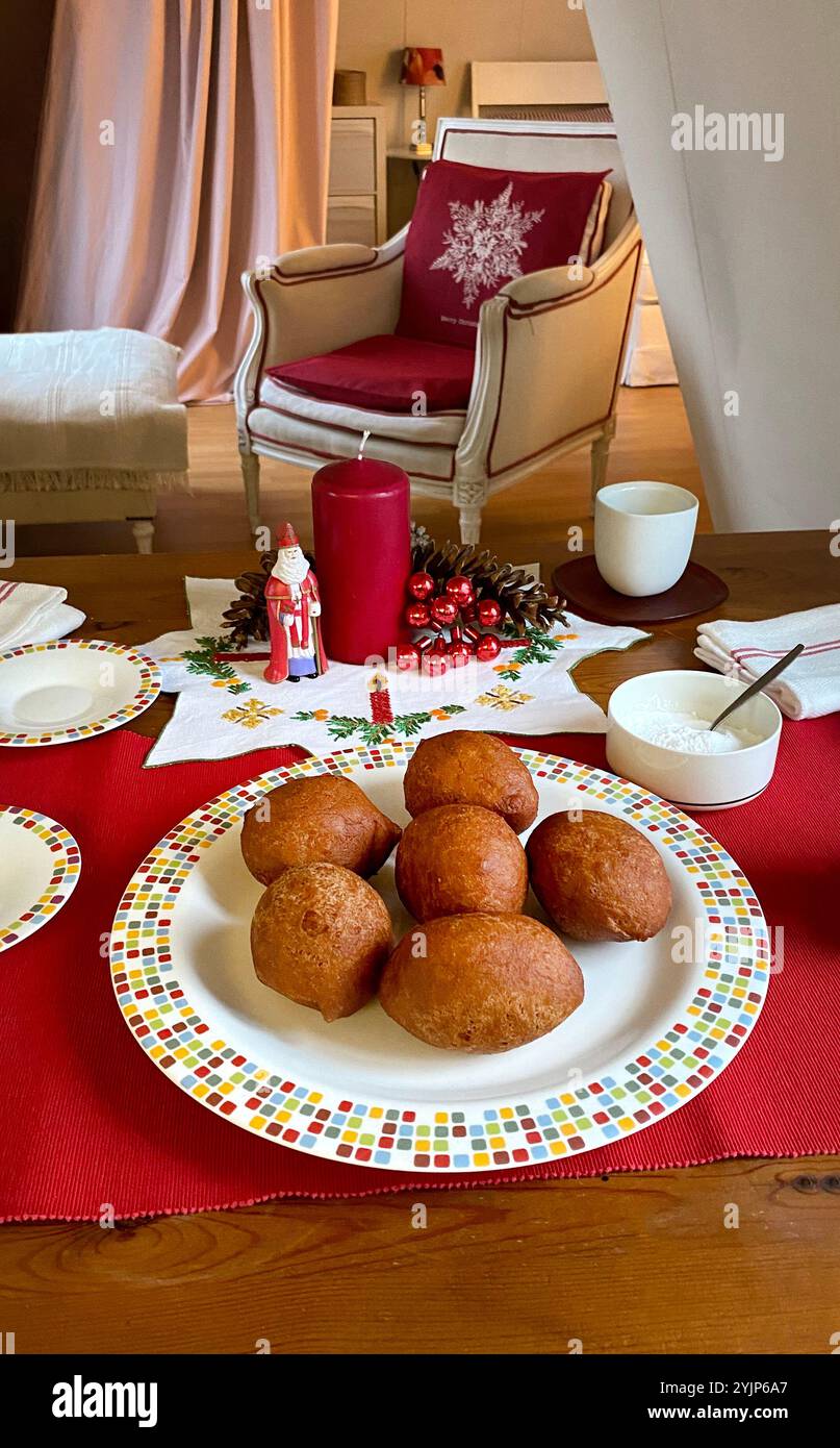The typical Dutch food Olie Bollen, it is traditional Netherlands ...