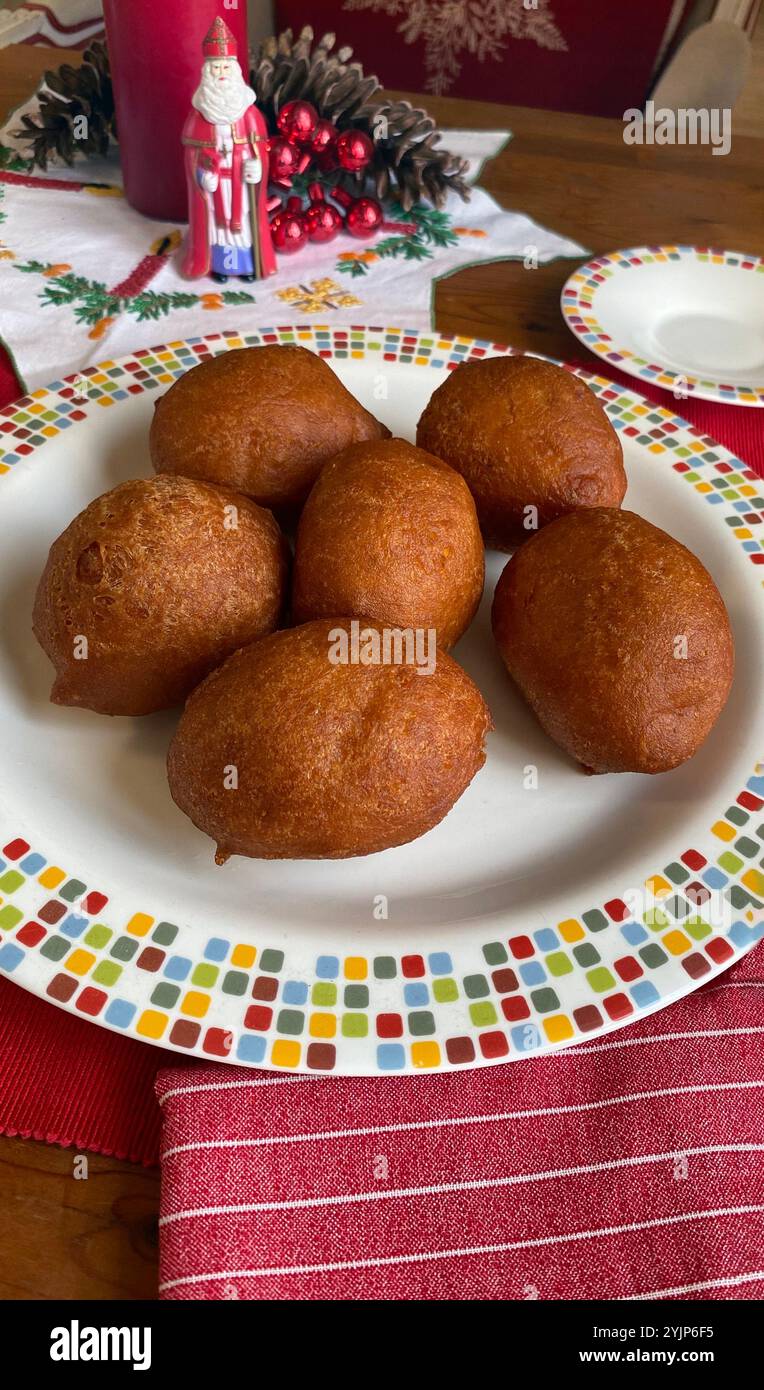 The typical Dutch food Olie Bollen, it is traditional Netherlands ...