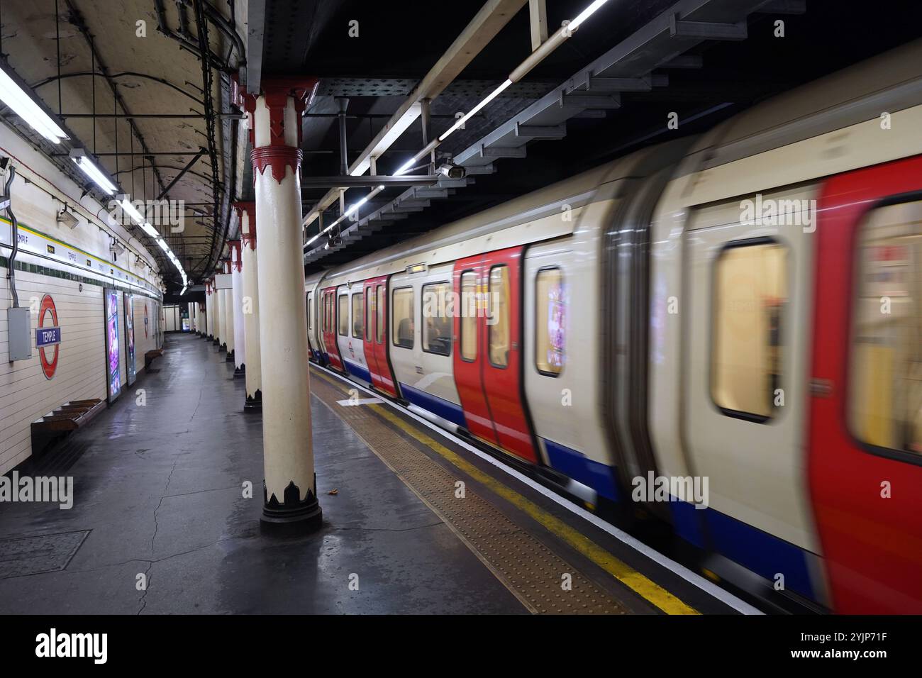London, UK - Sept. 22, 2024: Train in the London Underground Temple ...