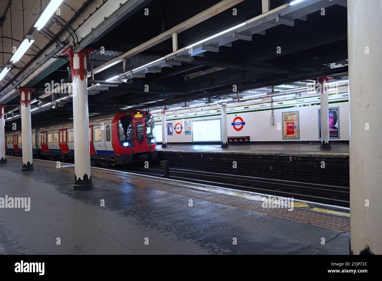 London, UK - Sept. 22, 2024: Train in the London Underground Temple ...