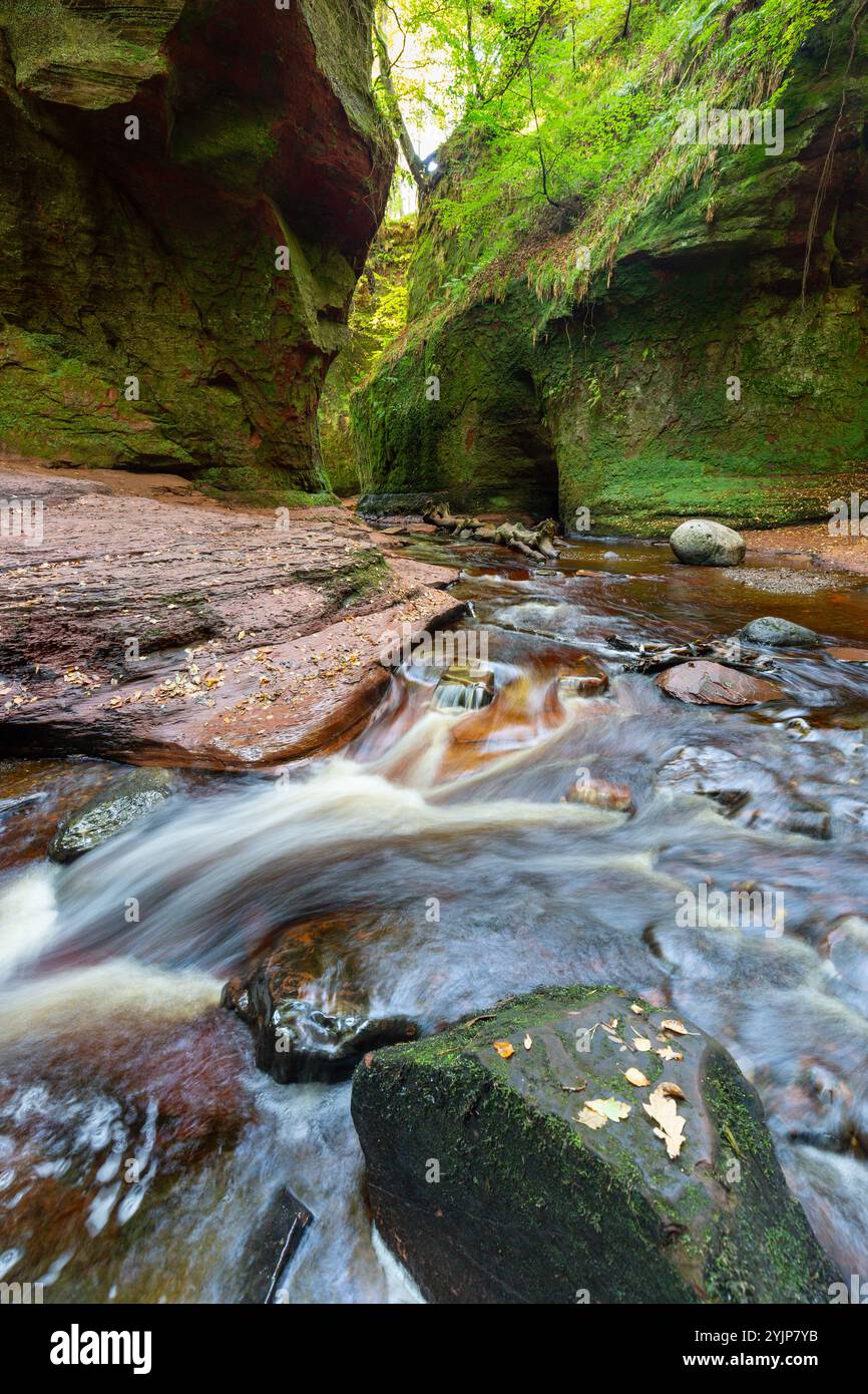 The Devils Pulpit in Finnich Glen, a hidden away deep ravine in ...