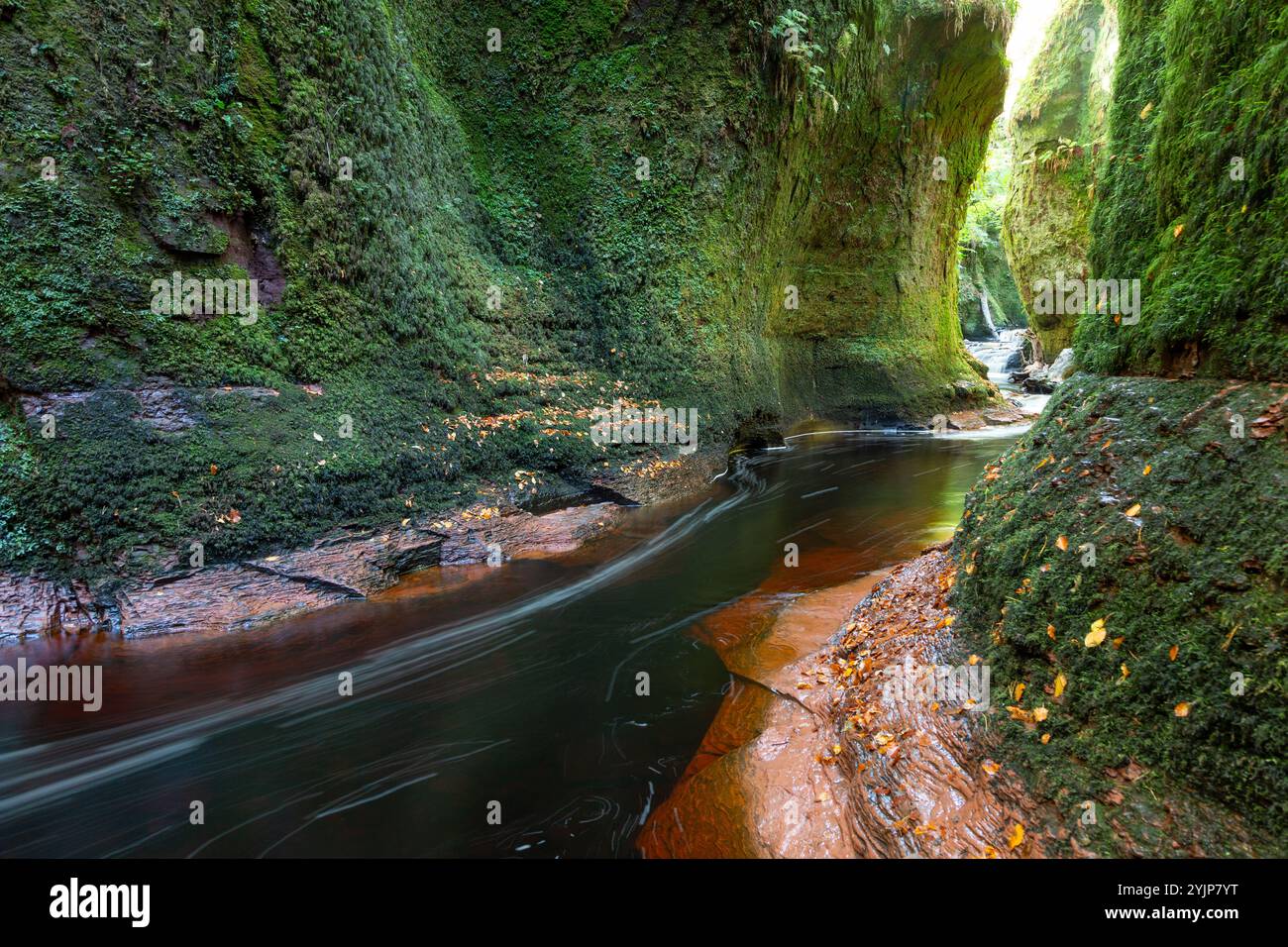 The Devils Pulpit in Finnich Glen, a hidden away deep ravine in ...
