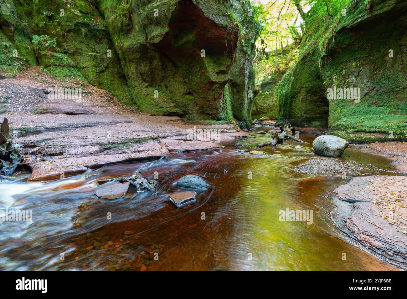 The Devils Pulpit in Finnich Glen, a hidden away deep ravine in ...