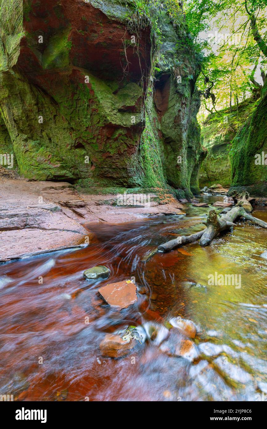 The Devils Pulpit in Finnich Glen, a hidden away deep ravine in ...