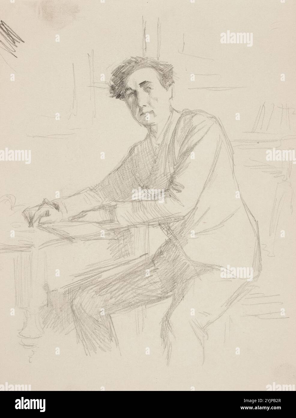 Edelfelt, Albert, Sketch book, drawing, 27 cm x 29.5 cm, Albert Gustaf ...