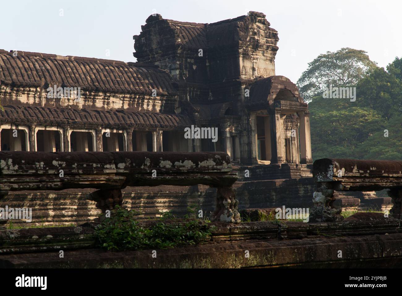 Ancient beautiful carved structures and gateways at Angkor Wat temples ...