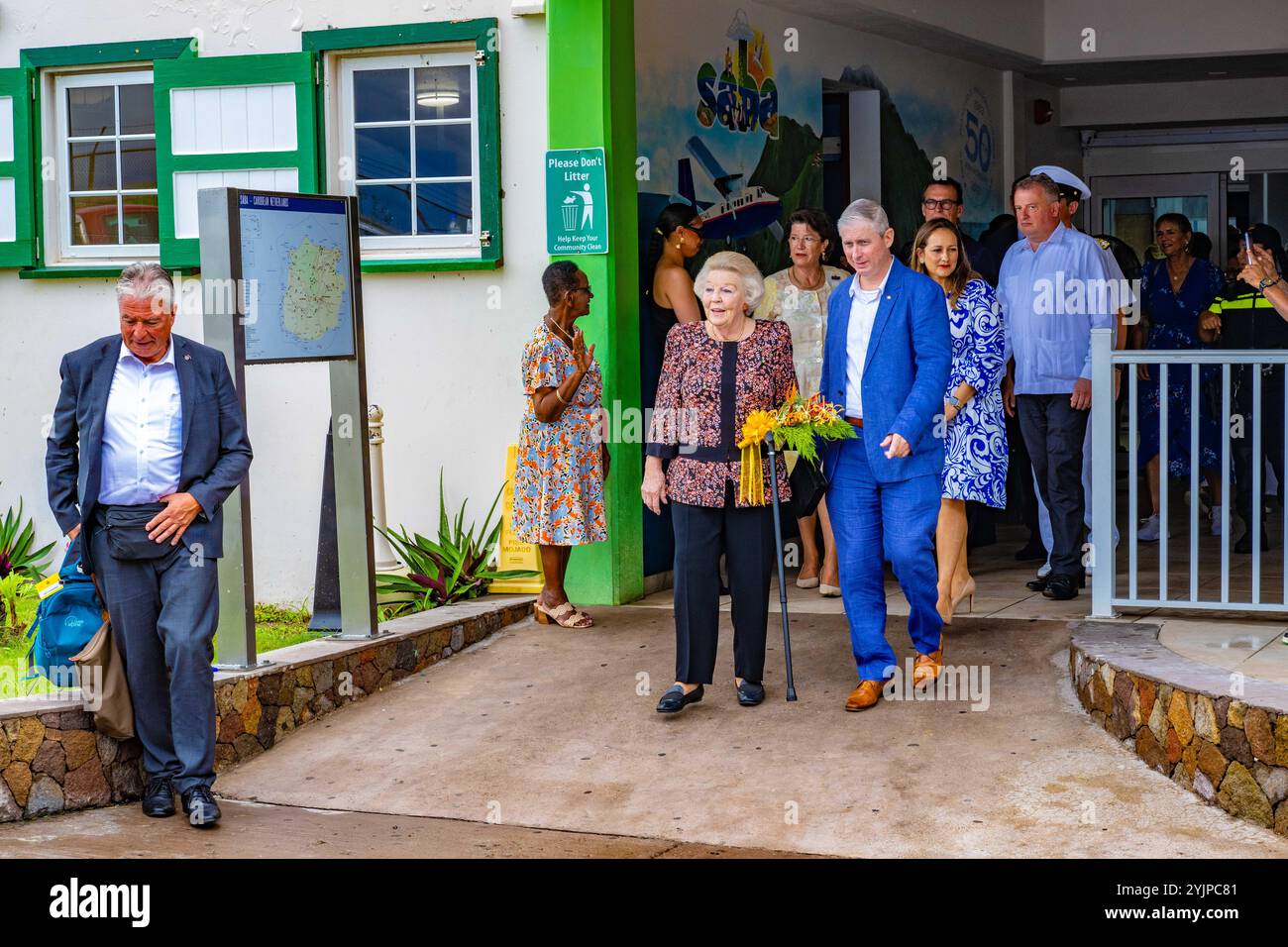 The Bottom, Saba. 15th Nov, 2024. Princess Beatrix during a visit to ...
