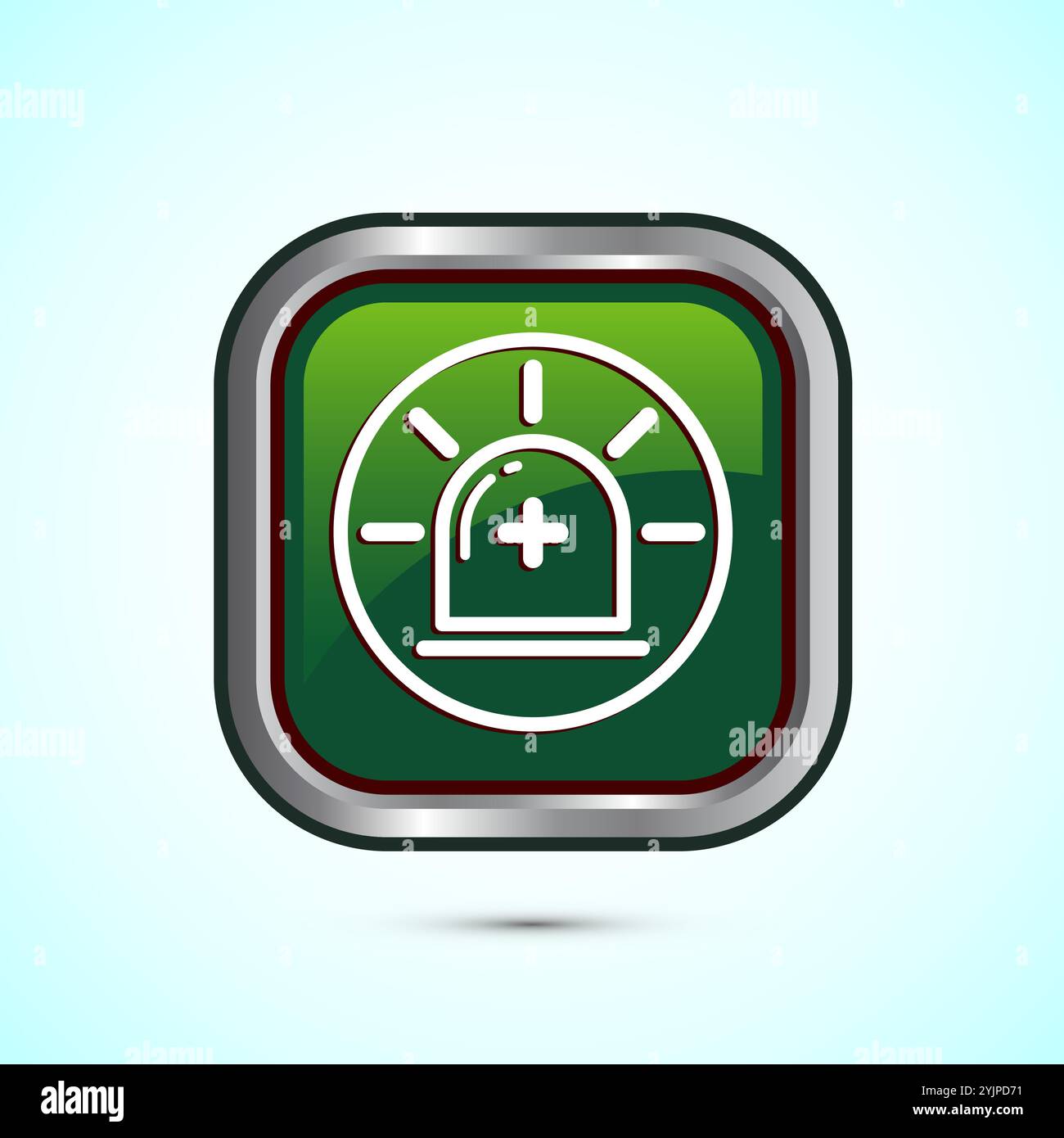 Emergency siren icon, Ambulance emergency siren sign. Button design ...