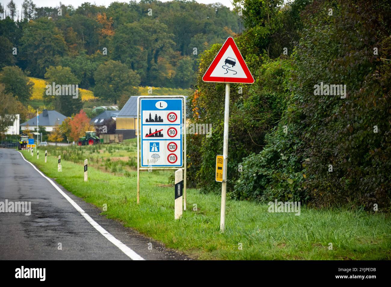 Transport infrastructure in Europe, road signs, directions, country ...