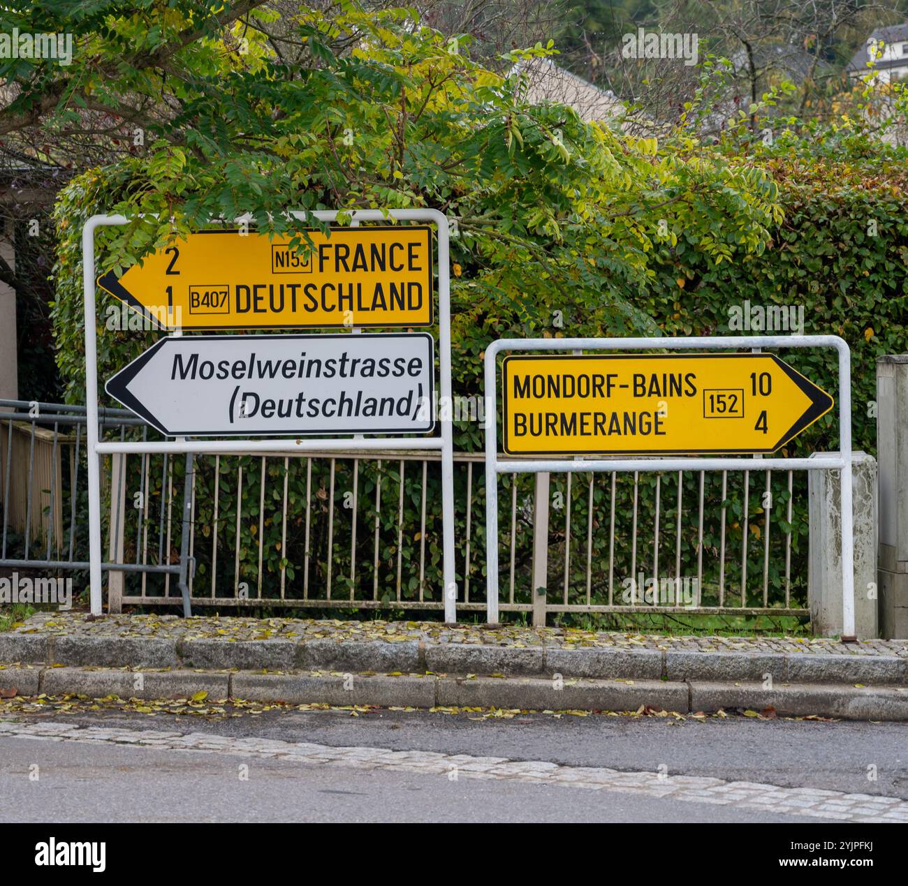 Transport infrastructure in Europe, road signs, directions, country ...