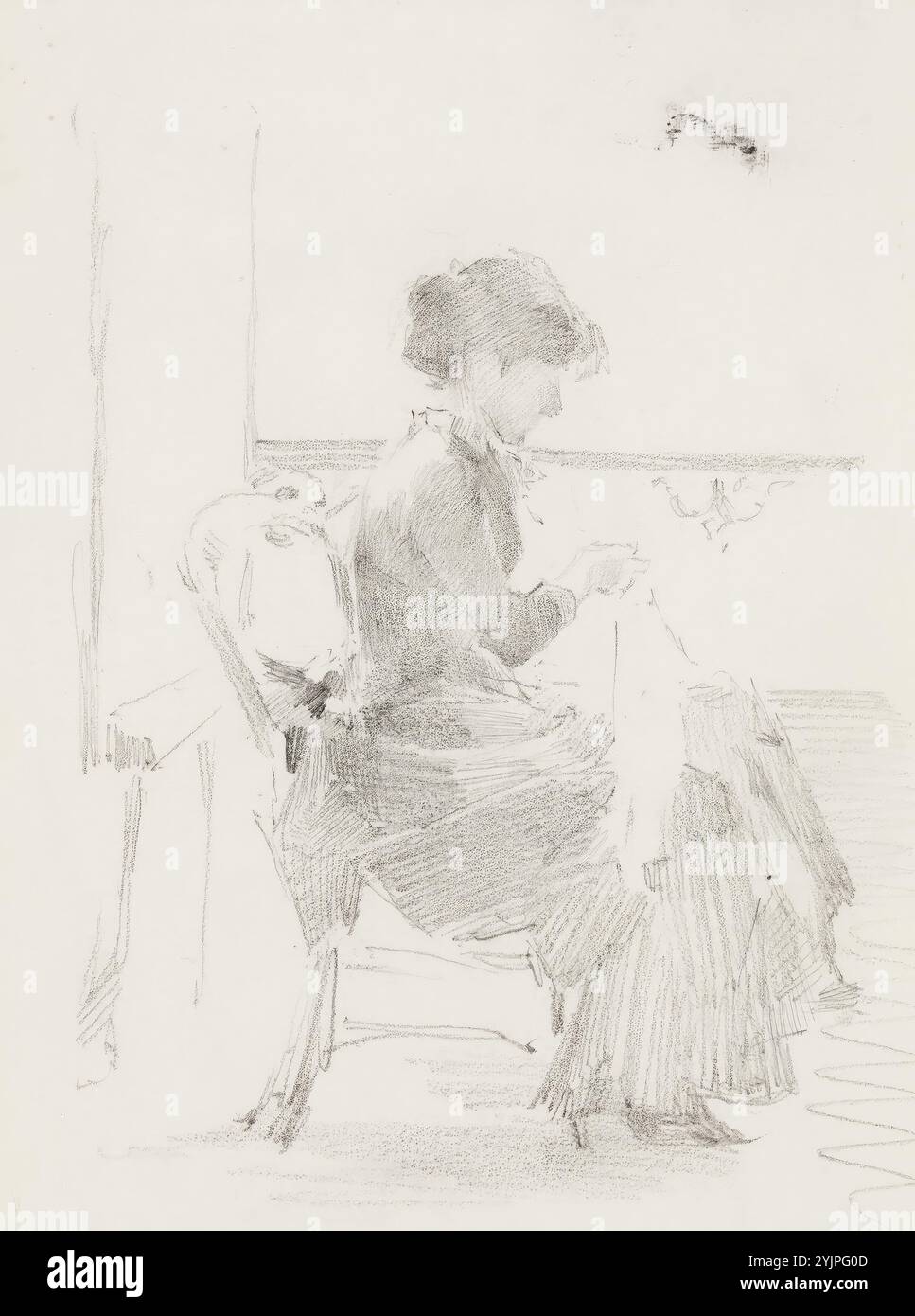 Schjerfbeck, Helene, Sketch book, ca. 1880-1882, drawing, 11.2 cm x 19.3 cm, Schjerfbeck, Helene ...