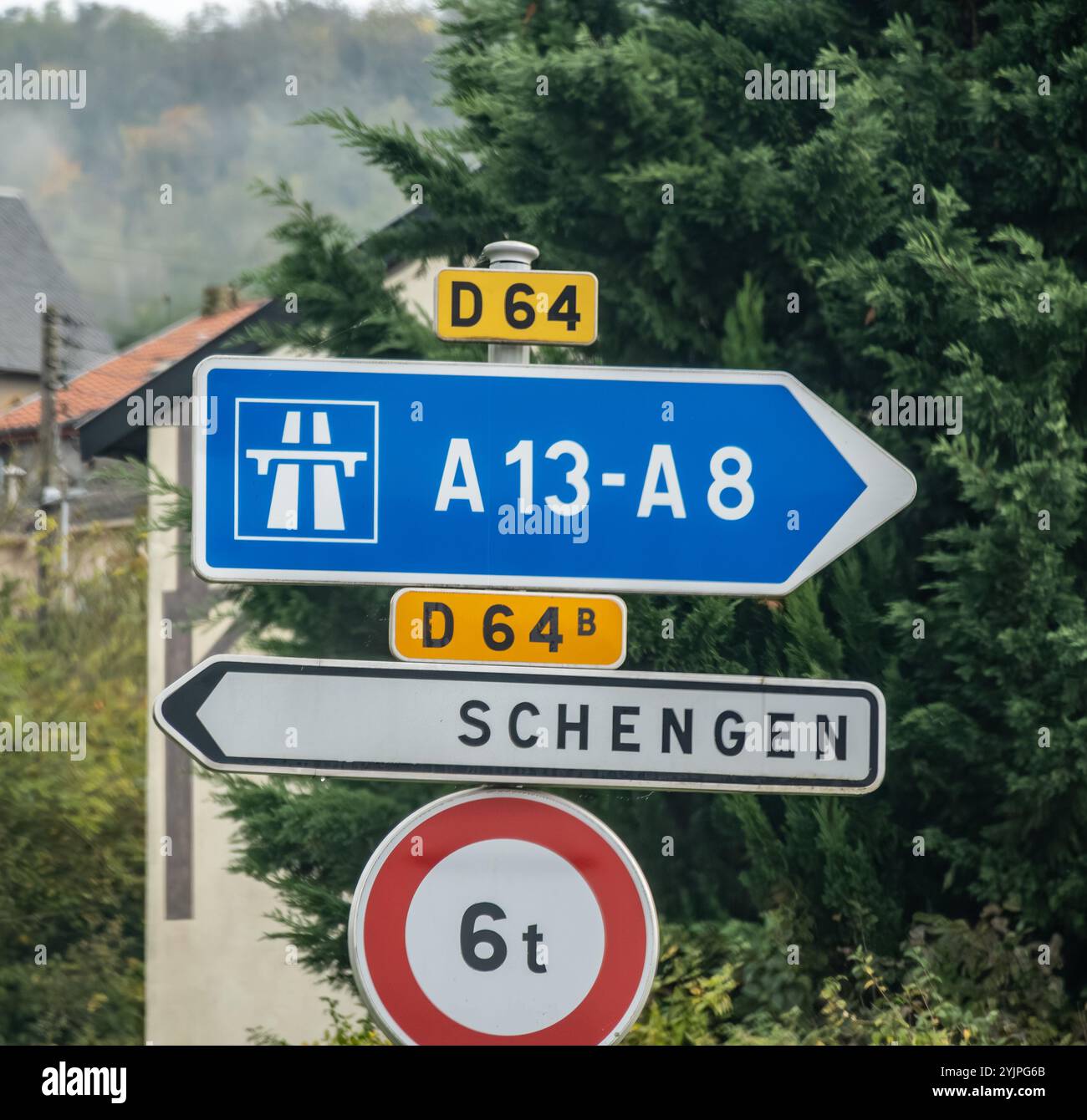 Transport infrastructure in Europe, road signs, directions, country ...