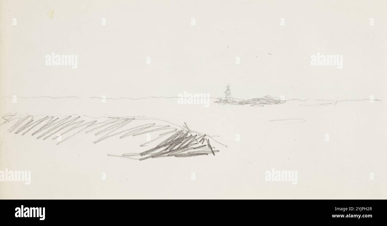 Schjerfbeck, Helene, Sketch book, ca. 1880-1882, drawing, 11.2 cm x 19.3 cm, section: Seascape ...