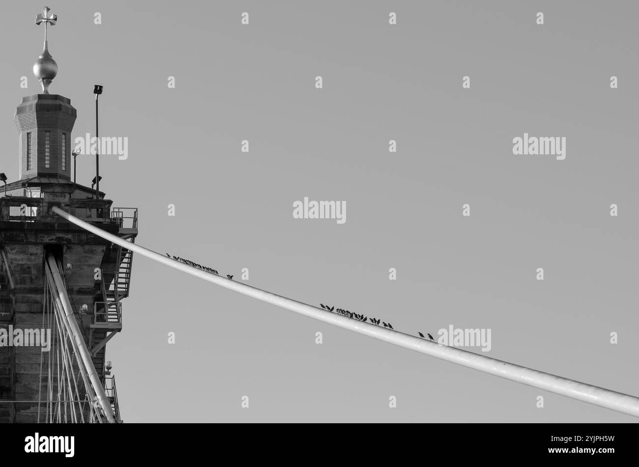 Roebling bridge, cincinnati Black and White Stock Photos & Images - Alamy