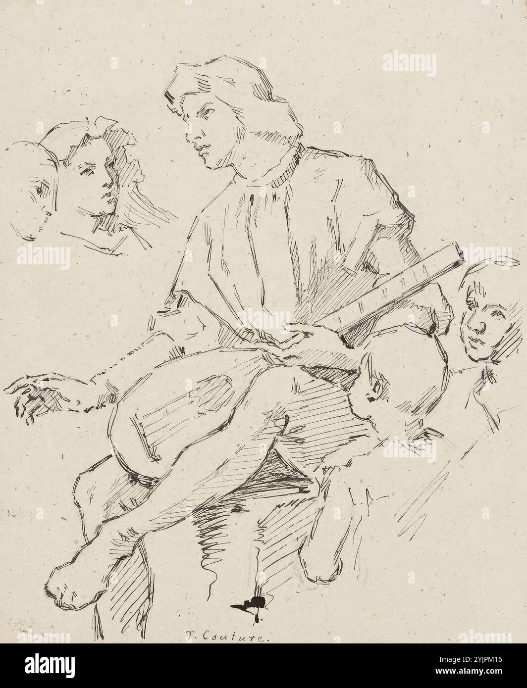 Schjerfbeck, Helene, work, The Lute Player, according to Thomas Couture ...