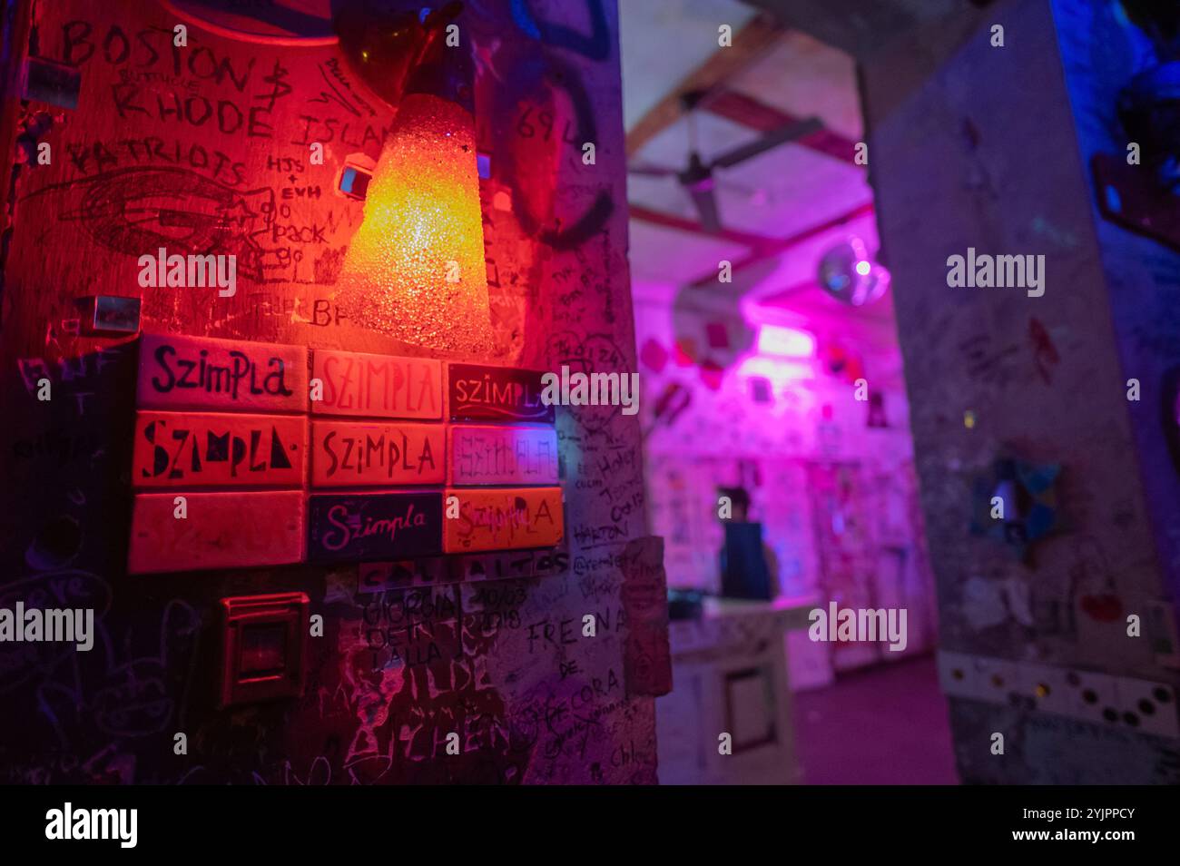 Szimpla Kert ruin bar. Located in the Jewish Quarter of Budapest, it is ...