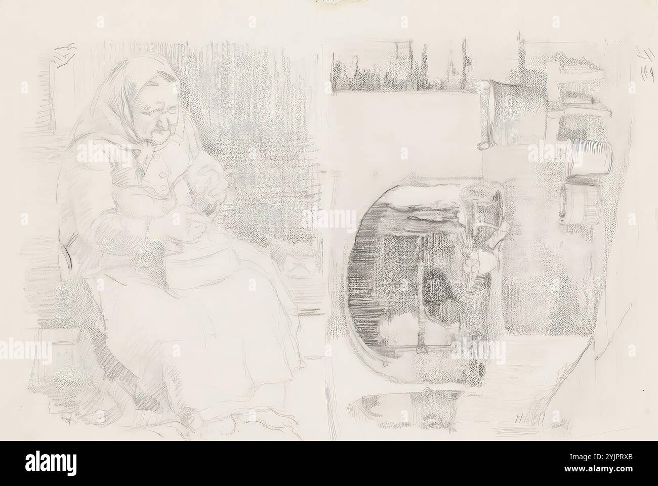 Repin, Ilja Jefimovitš, work, Exercise for 'St. Nicholas', pencil ...