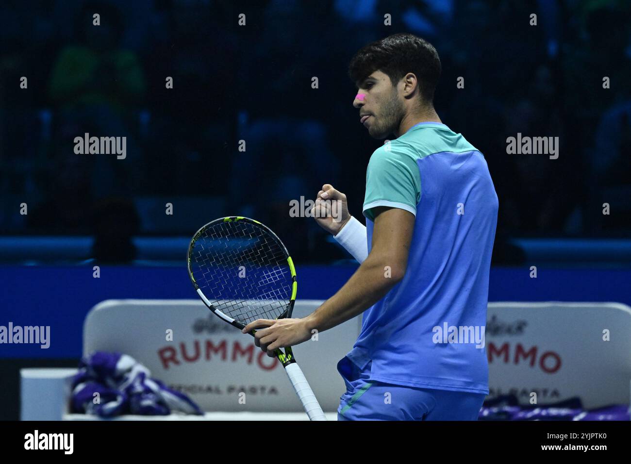 Carlos Alcaraz (ESP) in action against Alexander Zverev (GER) during ...