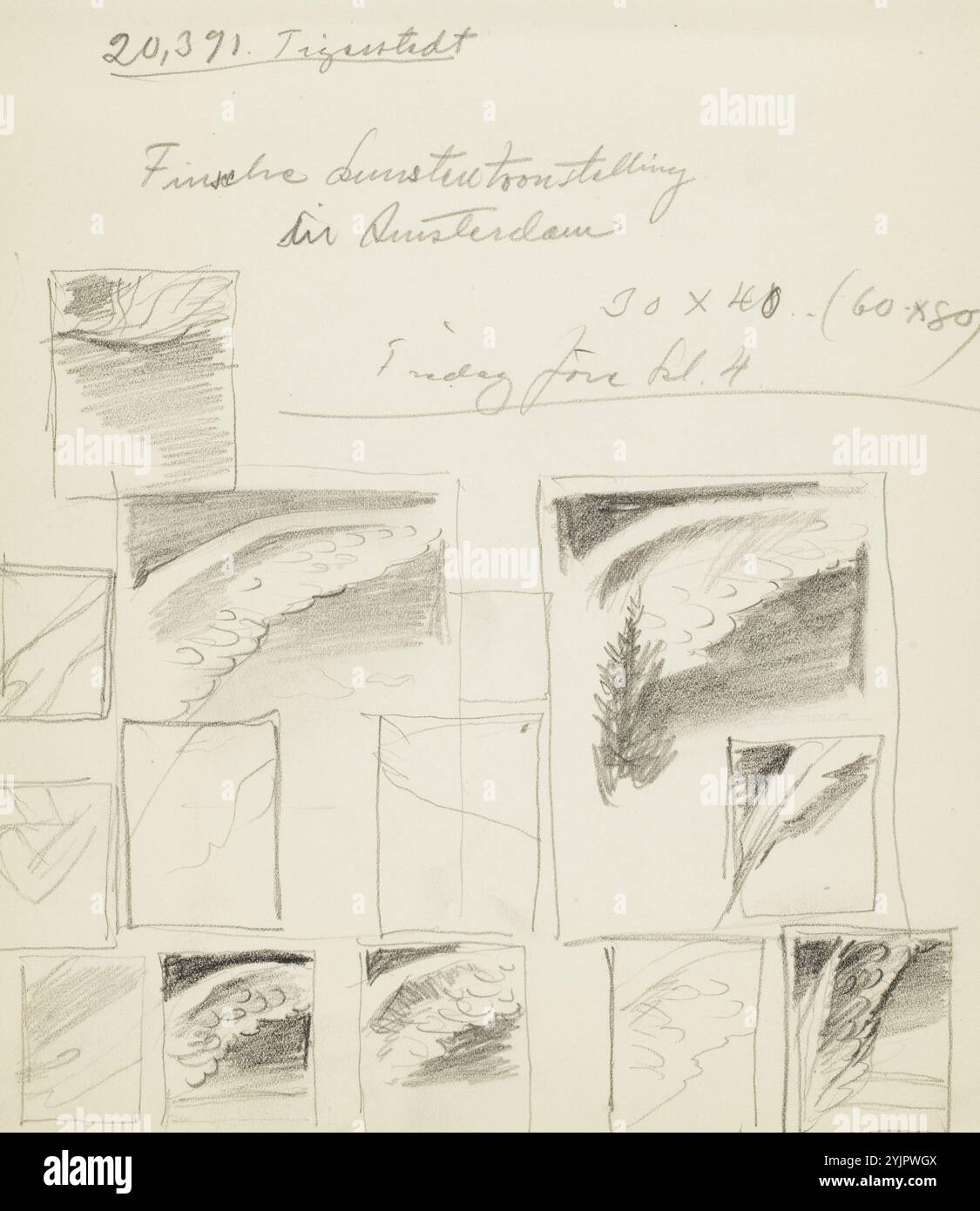 Ericsson, Henry, Sketchbook, 26 leaves, 1921, drawing, Paris, 18.5 cm x ...