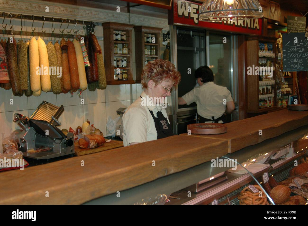 Wroclaw Poland .Polish butcher shop in shoppping center . .(Photo by ...