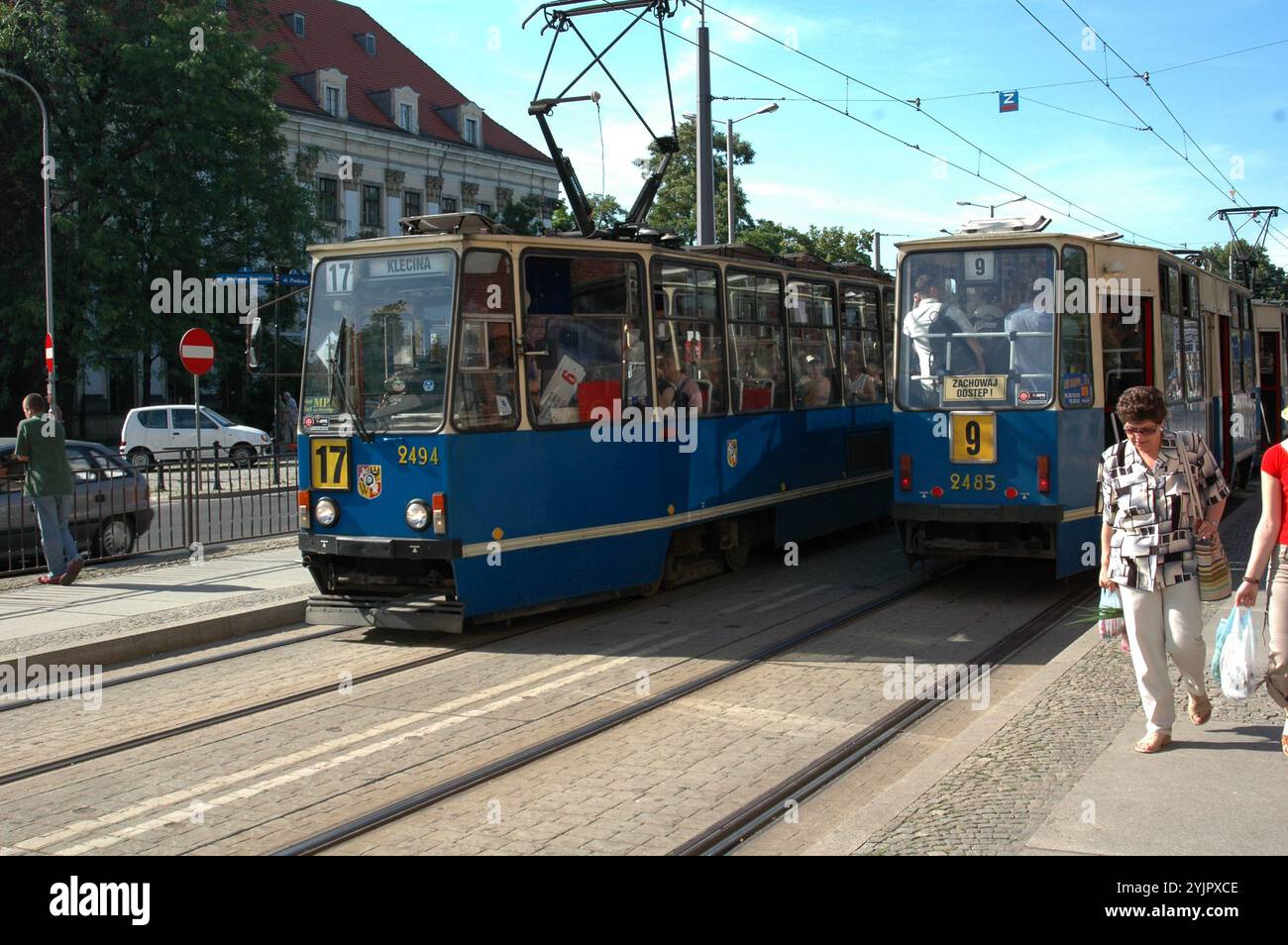 WROCLAW POLAND June 24,2005 .Polish public transport trams in Wroclaw ...