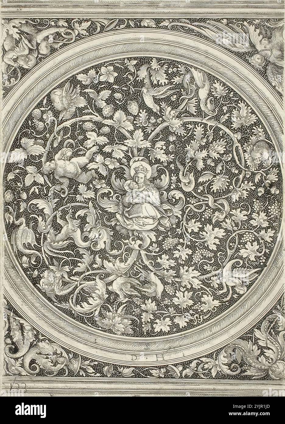 Hopfer, Daniel, work, Virgin Mary in the middle of Gothic ornamentation ...