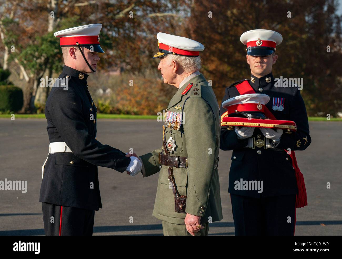 King Charles III, as Captain General Royal Marines, during a visit to ...