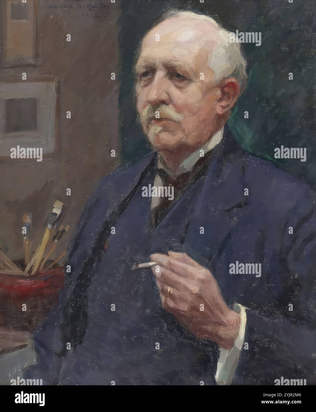 Portrait of the, Woldemar Toppelius, 1922, oil on canvas, painting, 61. ...