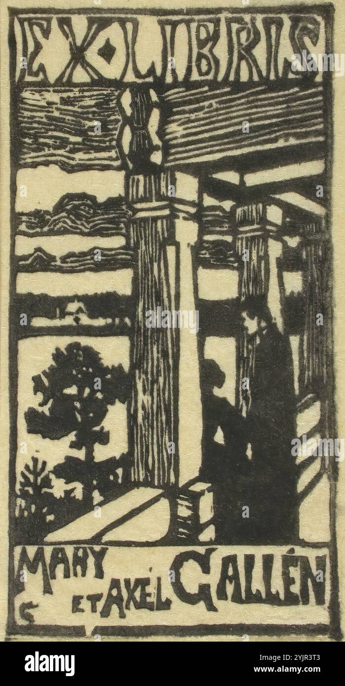 Gallen-Kallela, Akseli, Mary and Axel Gallen exlibris, 1896, woodcut ...