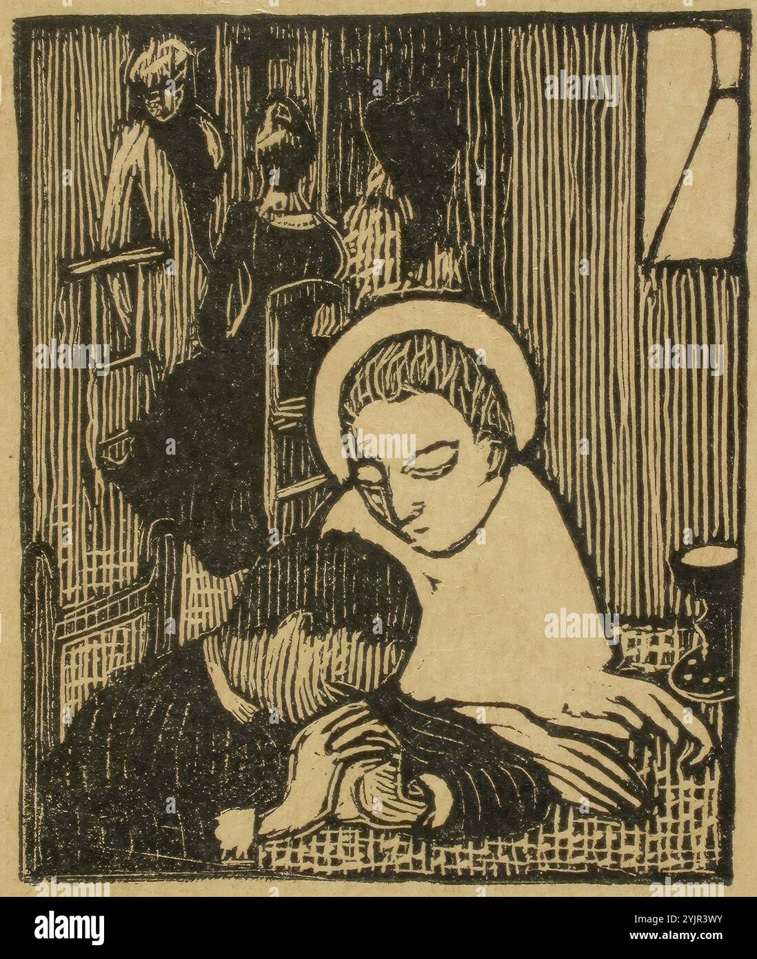 Denis, Maurice, Praying man and saint, woodcut, graphics Stock Photo ...