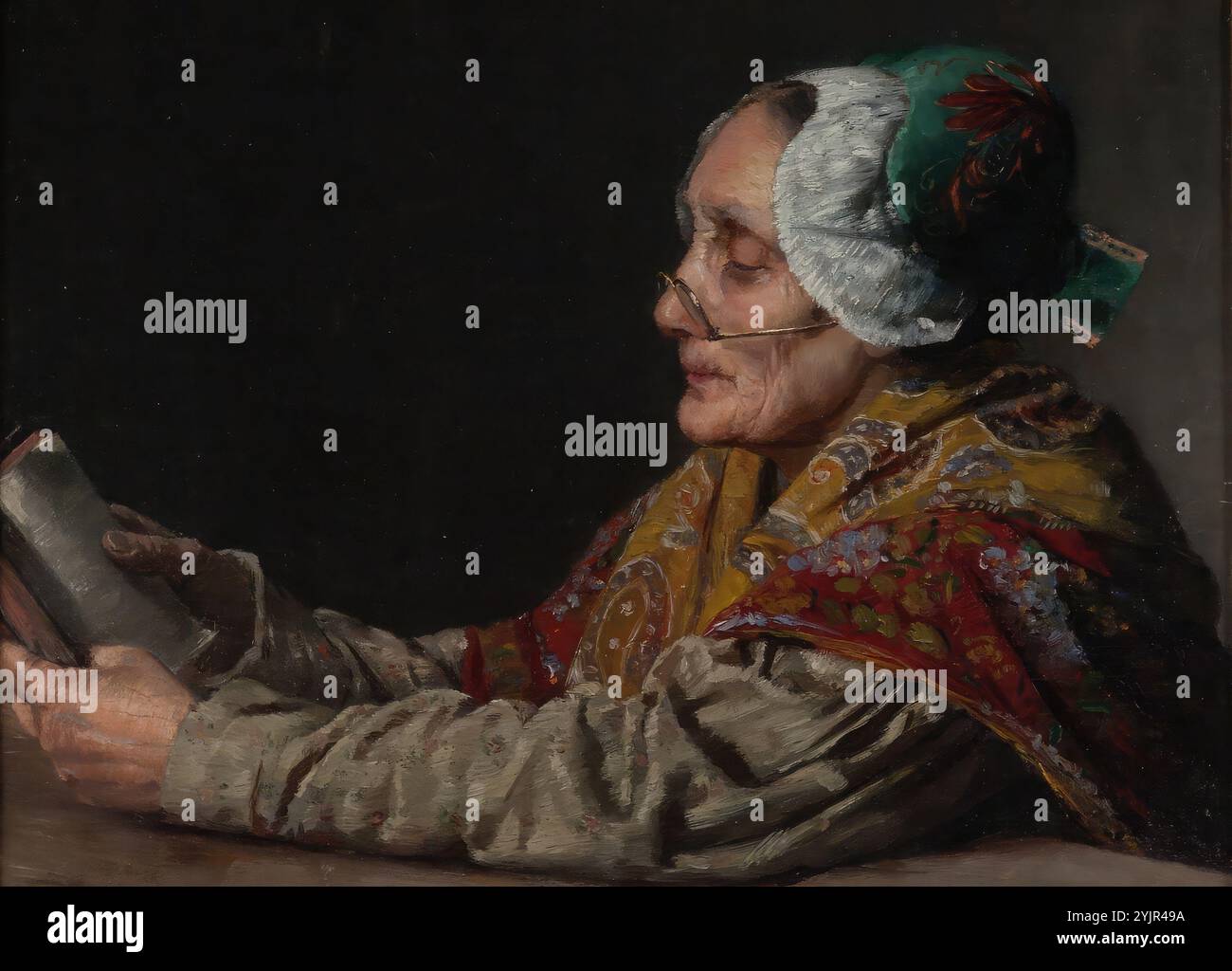 Liljelund, Arvid, Lukeva eukko, 1883, oil on canvas, painting, SCENE ...