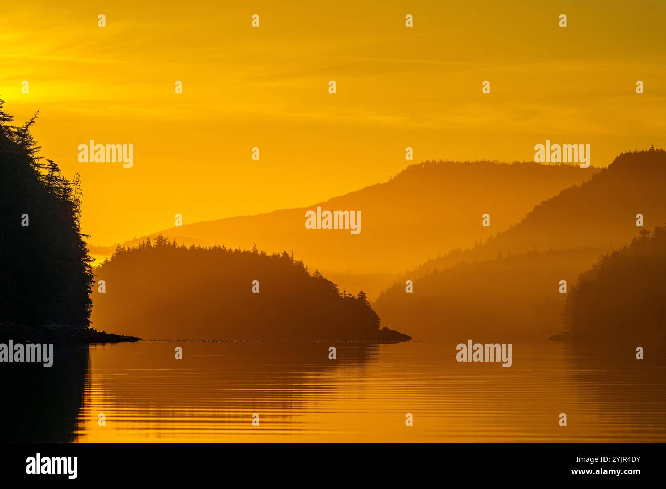 Sunrise in Baronet Passage on the way towards Knight Inlet, First ...